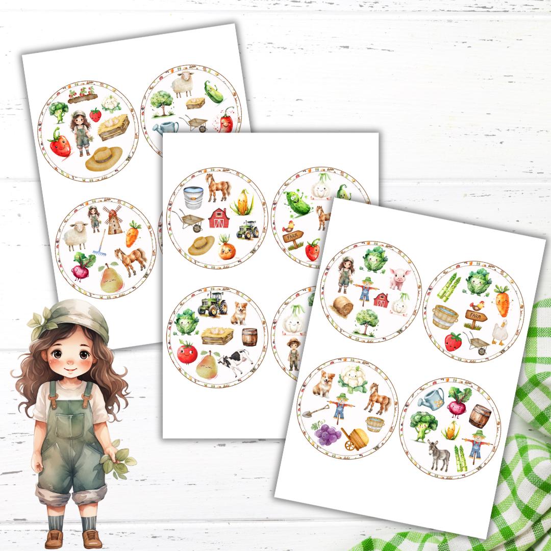 Farm Spot It|double Game|farm Seek It| Family Game| Party Game|farm ...