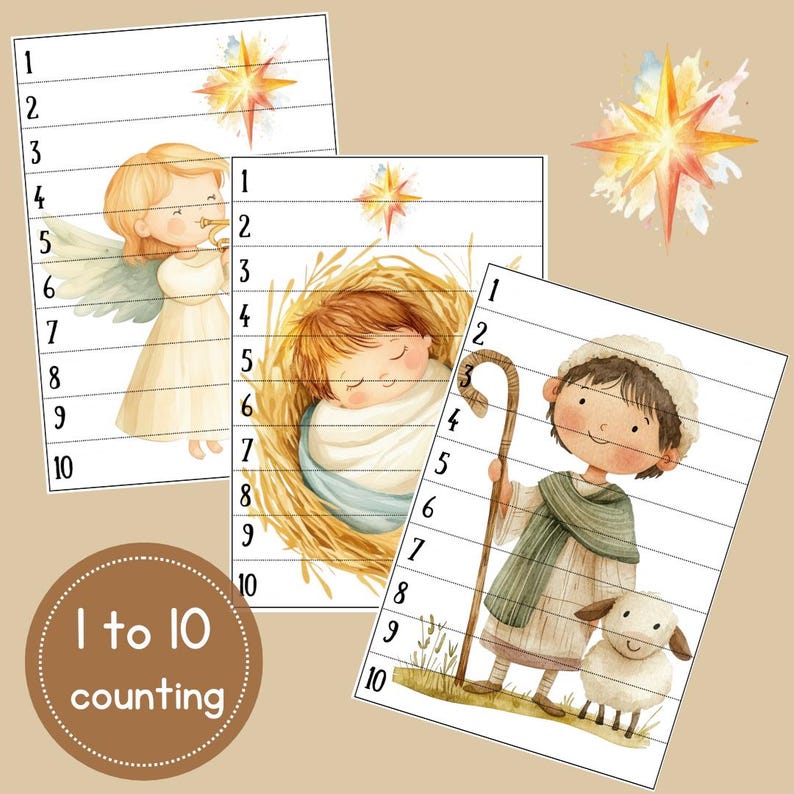 Nativity Puzzle,nativity Number Sequence,nativity Scene,christmas ...