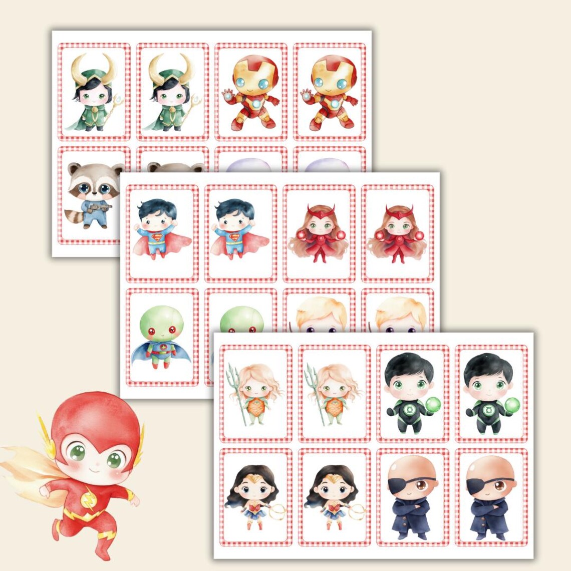 Super Hero Memory Game Memory Game Game for Kids Autumn Activity ...