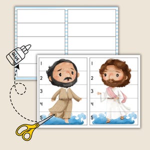 Jesus Walks on Water Activity Book: Bible Story Worksheets (digital ...