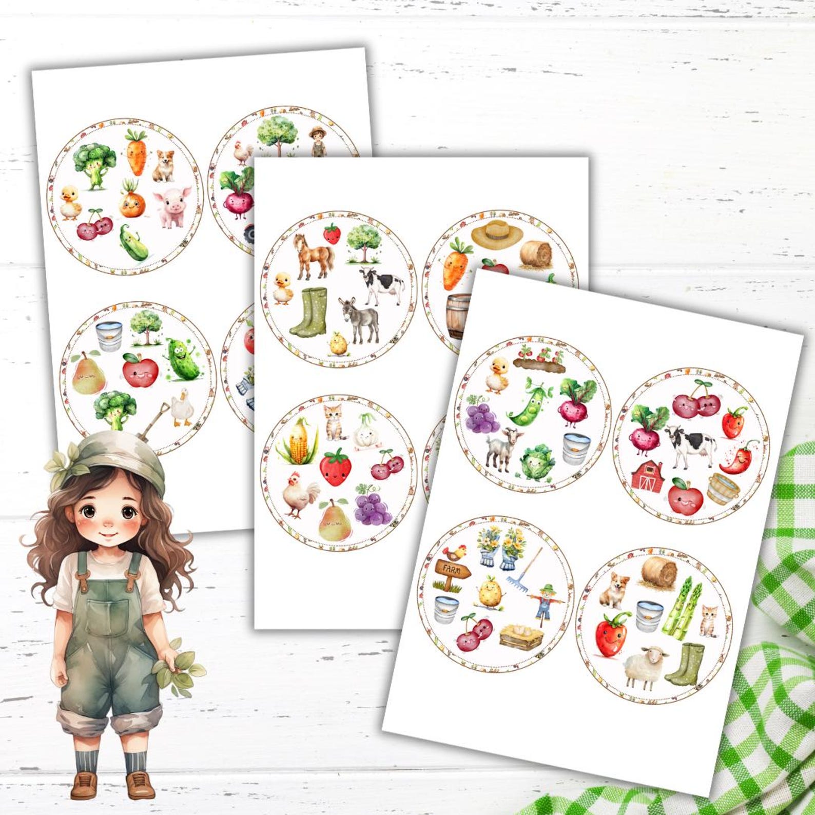 Farm Spot It|double Game|farm Seek It| Family Game| Party Game|farm ...