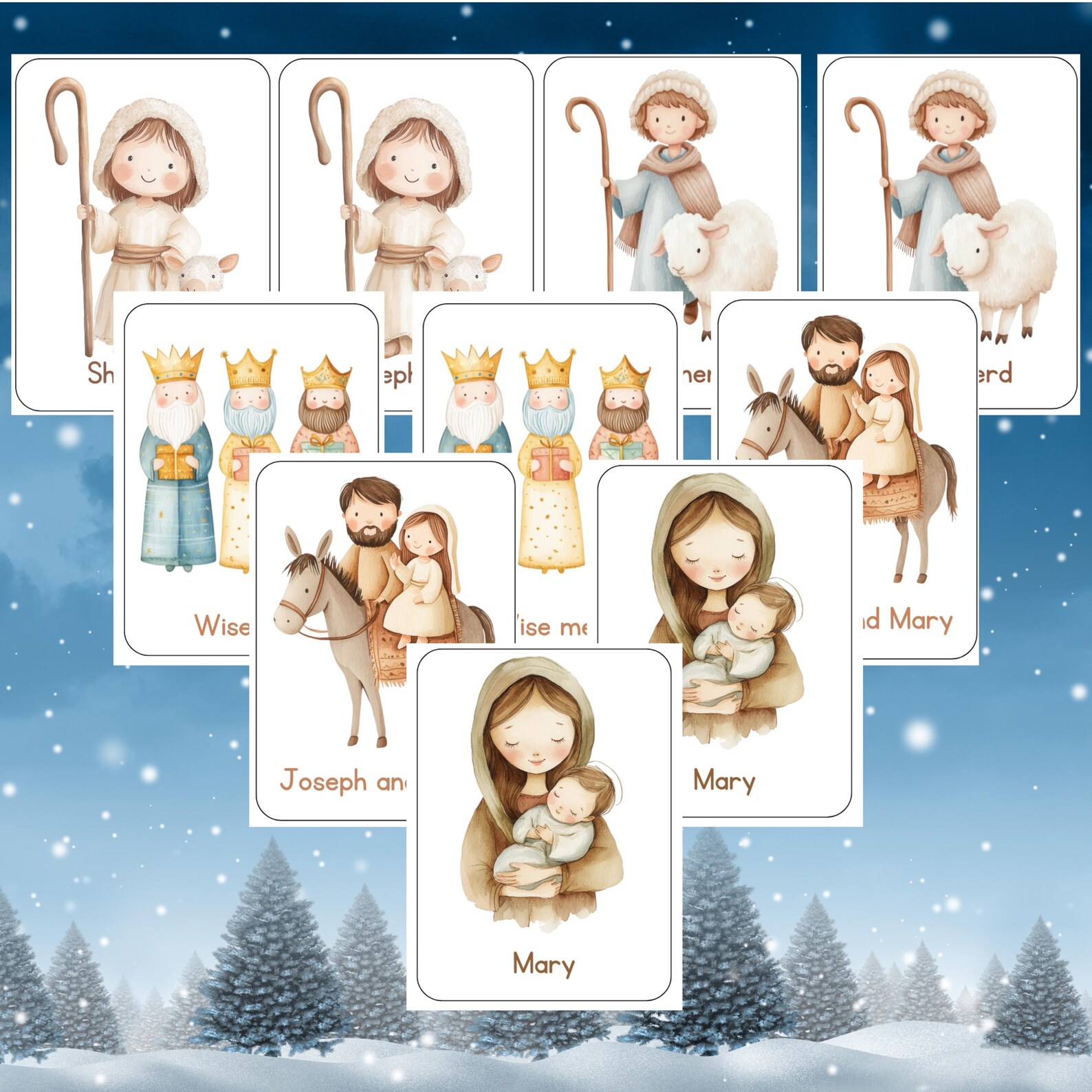 The Birth of Jesus Memory Game Nativity Game Bible Lessons for Kids ...