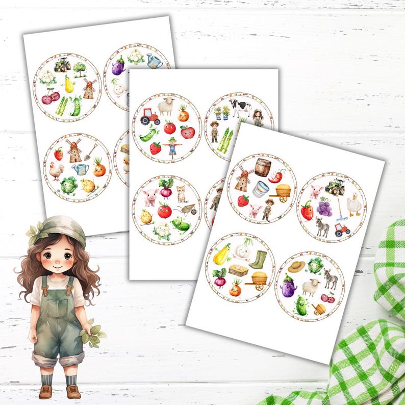 Farm Spot It|double Game|farm Seek It| Family Game| Party Game|farm ...