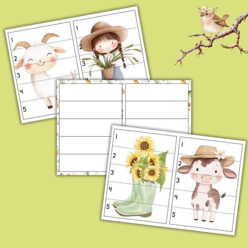 Spring Farm Number Puzzle|numbers Sequence|preschool Counting ...
