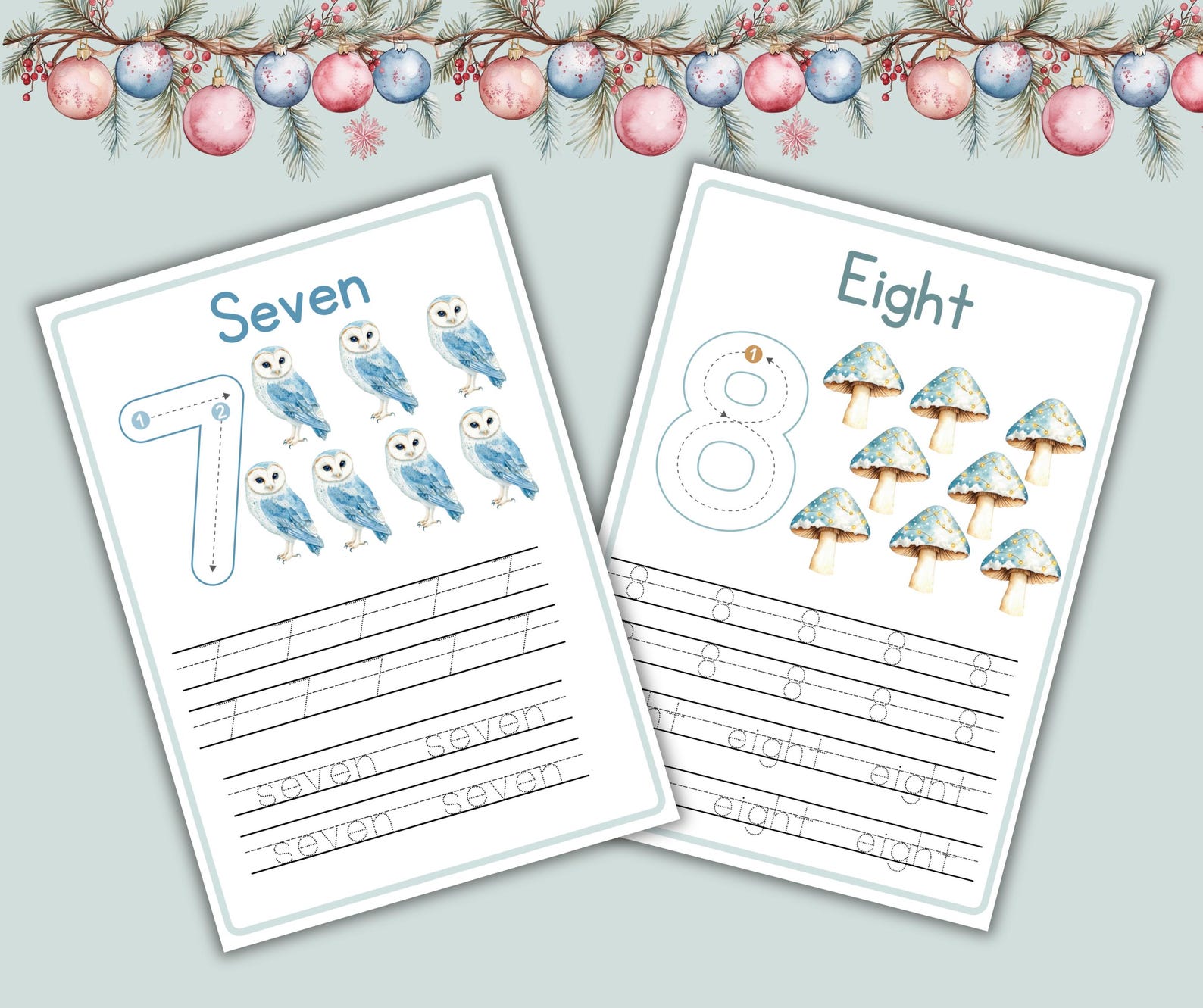 10 Number Tracing Worksheets, Tradable Numbers, Printable Numbers, Kids ...