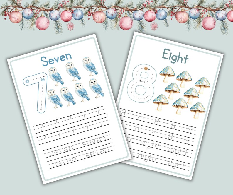 10 Number Tracing Worksheets, Tradable Numbers, Printable Numbers, Kids ...