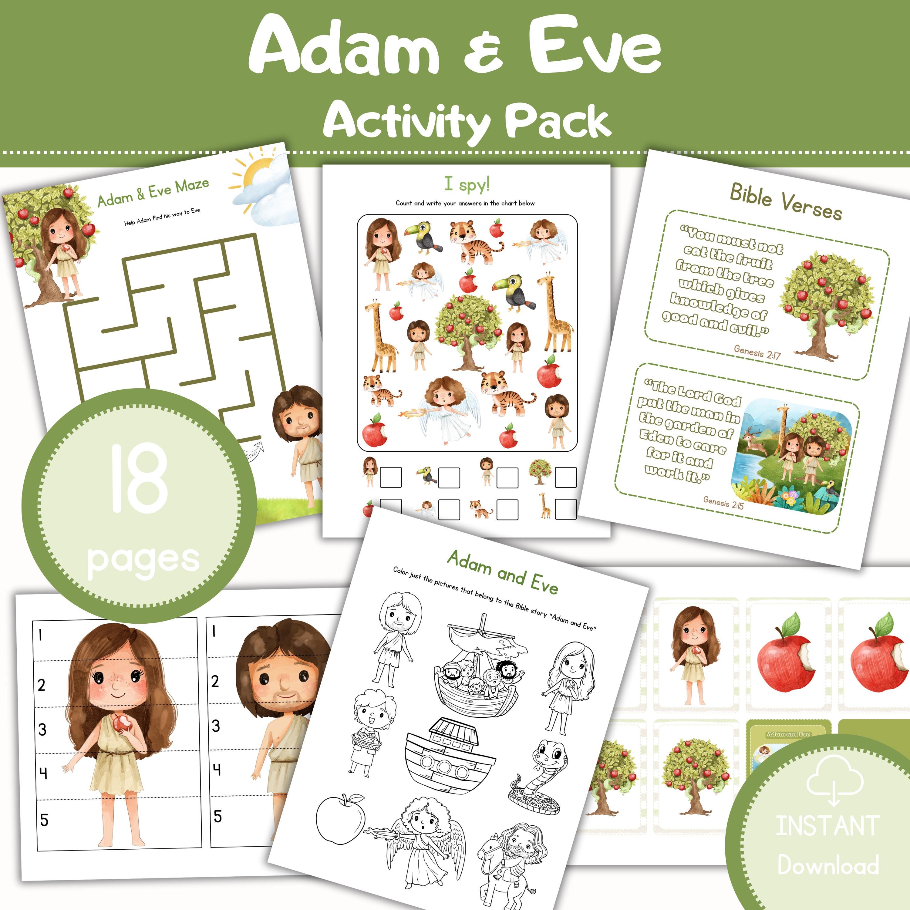 Adam & Eve Activity Book: Sunday School Lessons (digital Download) - Etsy
