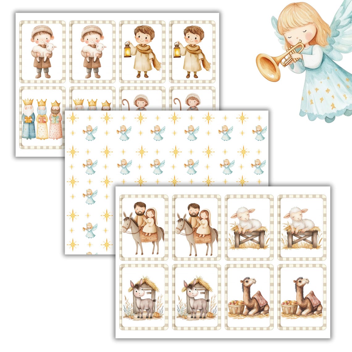 The Birth of Jesus Memory Game Nativity Game Bible Lessons for Kids ...