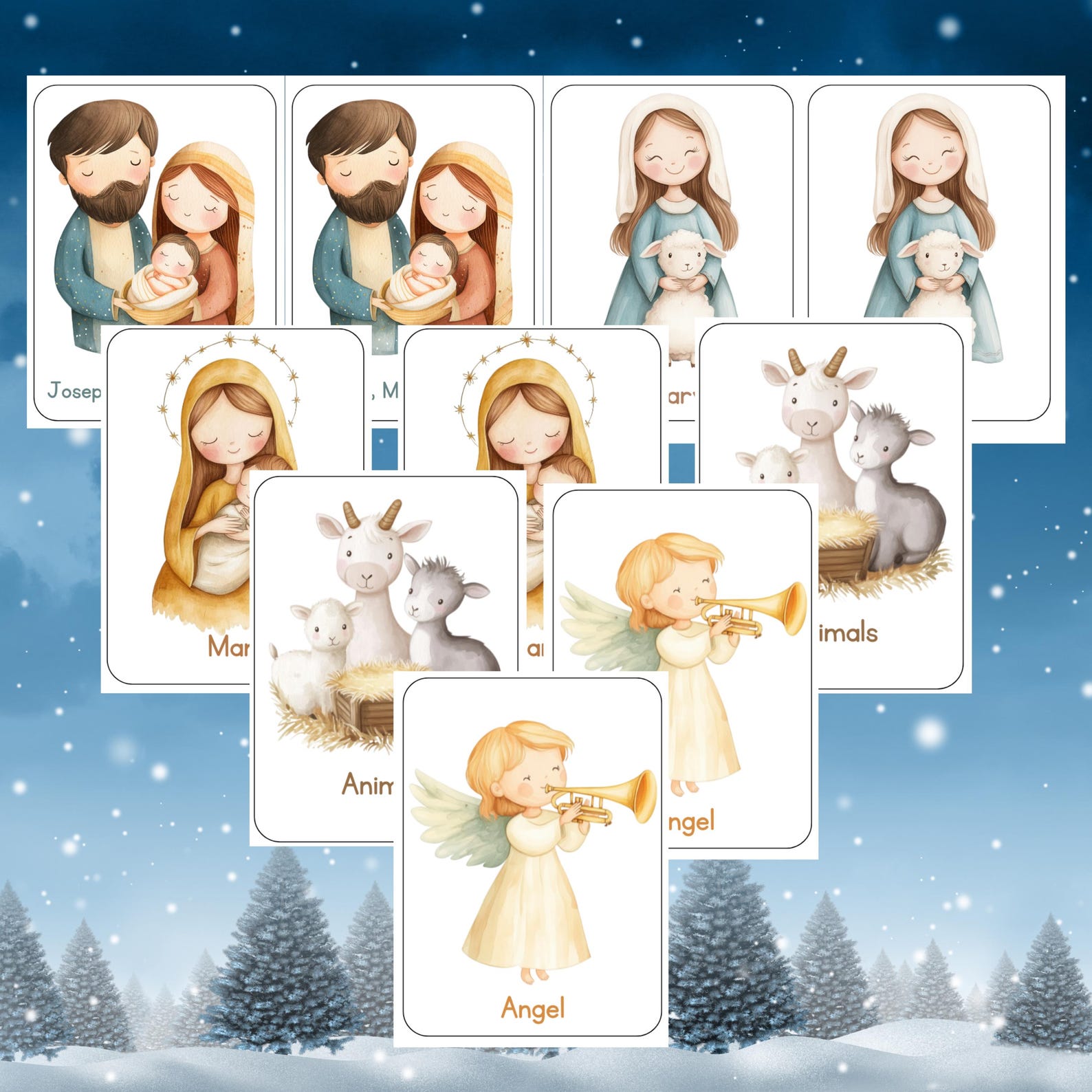 The Birth of Jesus Memory Game Nativity Game Bible Lessons for Kids ...