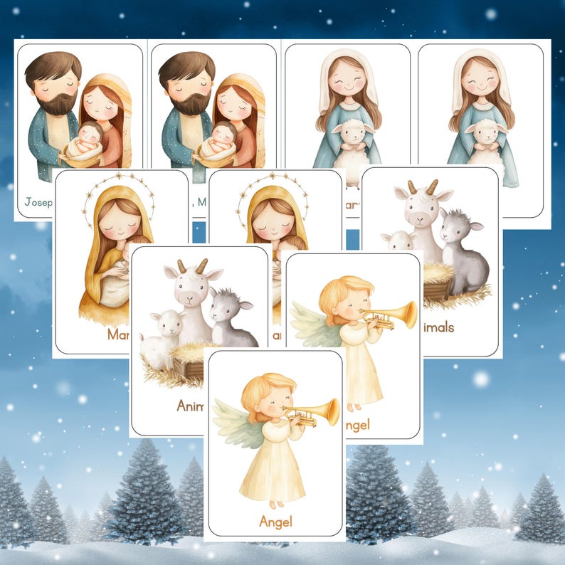The Birth of Jesus Memory Game Nativity Game Bible Lessons for Kids Christmas Activity ...