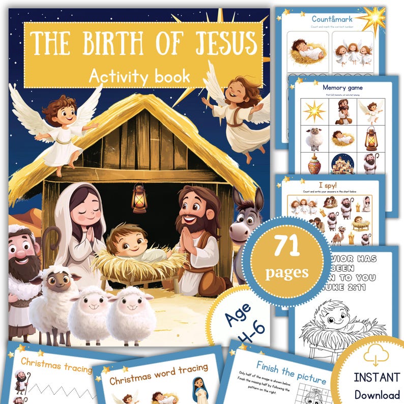 Nativity Christmas Activity Pages Christian Christmas Activities ...
