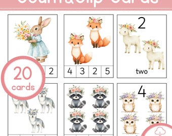 Polar Animals Count and Clip Cards, 1 to 10 Counting, Activity for Kids ...