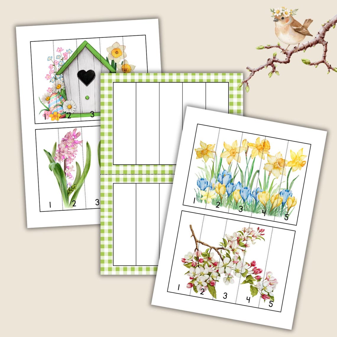 Spring Flowers Number Puzzle|numbers Sequence|preschool Counting ...