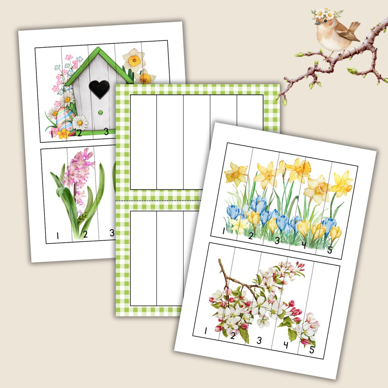 Spring Flowers Number Puzzle|numbers Sequence|preschool Counting ...