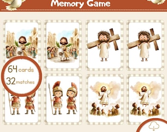 Easter Story Memory Game for Toddlers & Preschoolers, Printable Bible ...