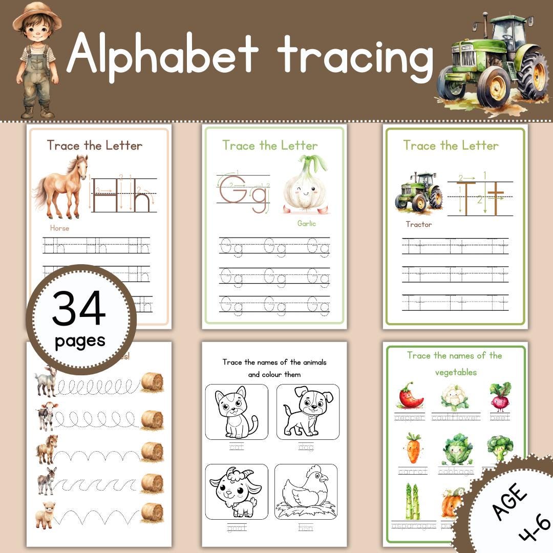 Alphabet Tracing Workbook Printable ABC Handwriting Practice for Kids ...