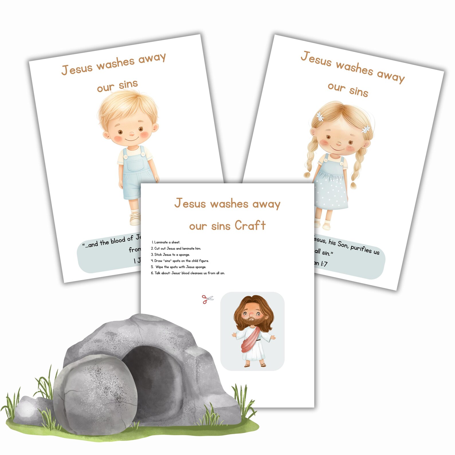 The Easter Story Activity Book for Kids | Christian Easter Worksheets ...