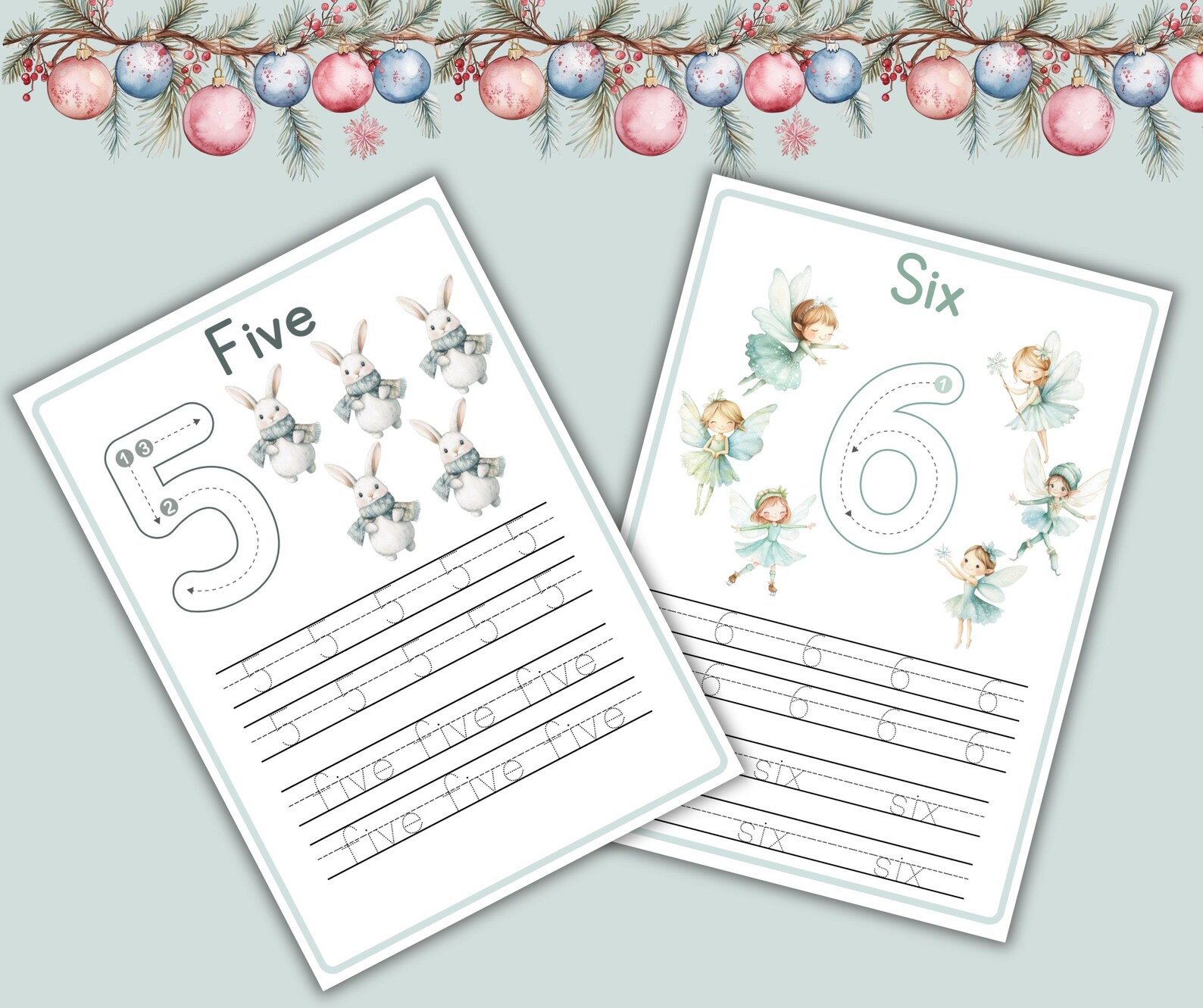 10 Number Tracing Worksheets, Tradable Numbers, Printable Numbers, Kids ...