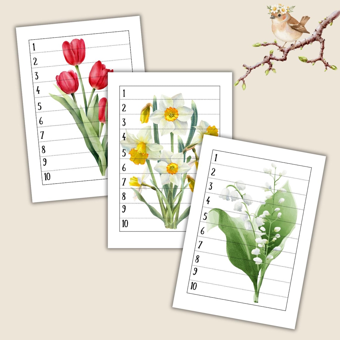 Spring Flowers Number Puzzle|numbers Sequence|preschool Counting ...