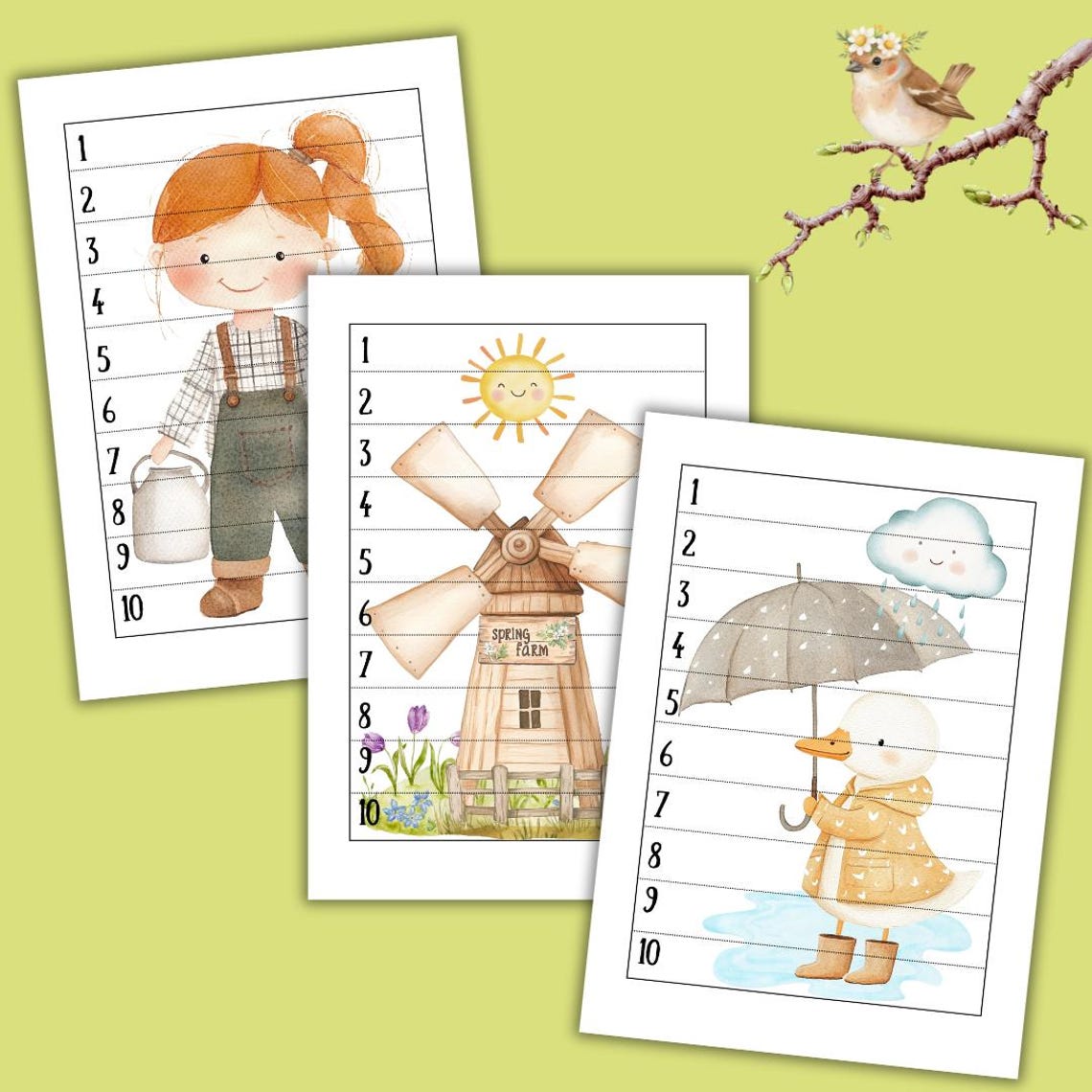 Spring Farm Number Puzzle|numbers Sequence|preschool Counting ...