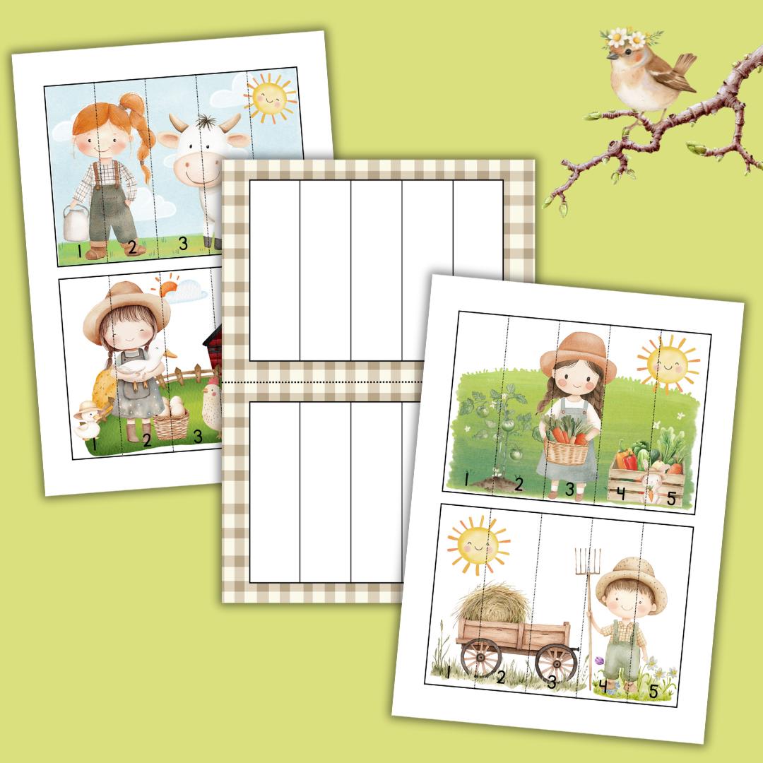 Spring Farm Number Puzzle|numbers Sequence|preschool Counting ...