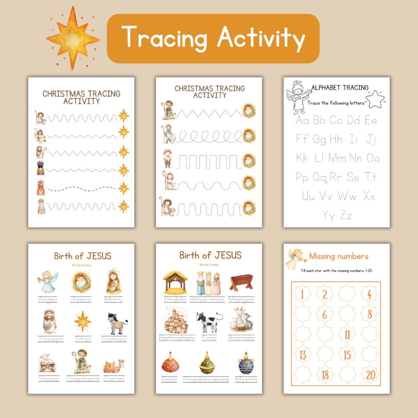 Nativity Christmas Activity Pages Christian Christmas Activities ...