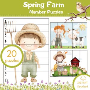 Spring Farm Number Puzzle|numbers Sequence|preschool Counting ...