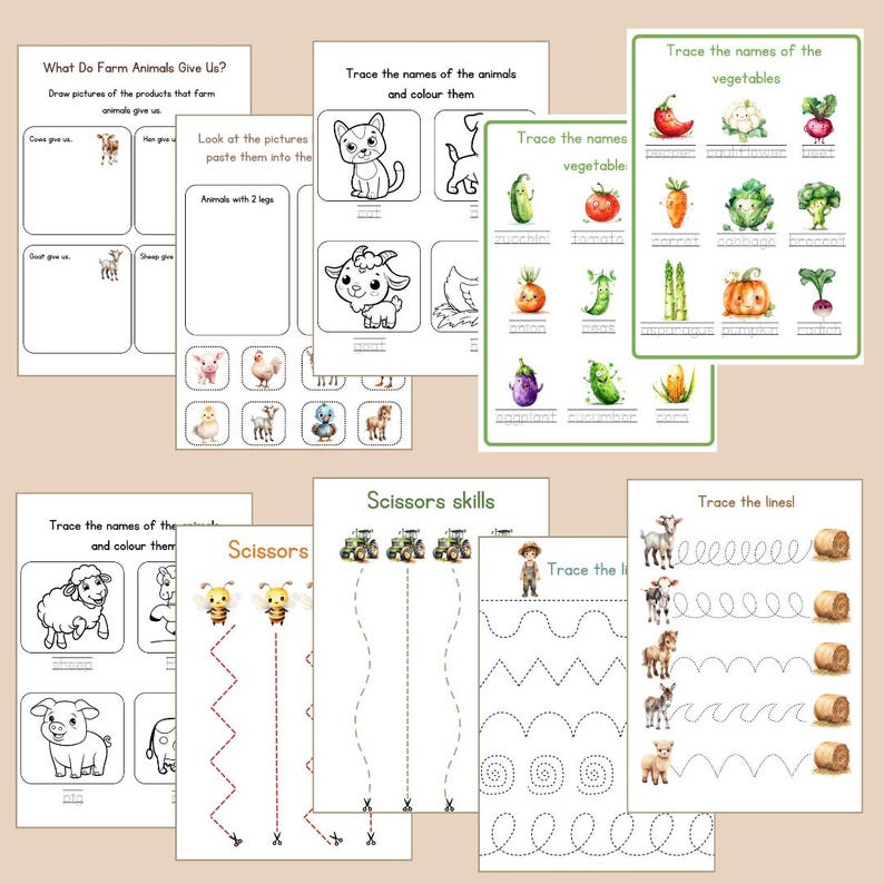 Farm Animals Activities, Farm Busy Book, Toddler, Preschool, Farm ...