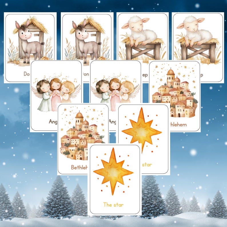 The Birth of Jesus Memory Game Nativity Game Bible Lessons for Kids ...