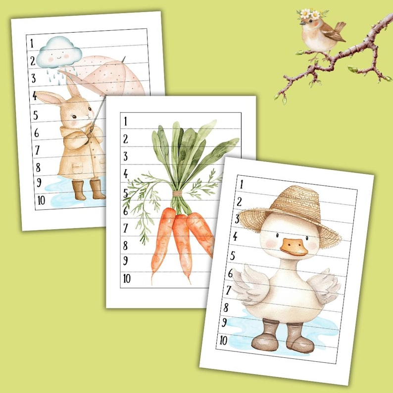 Spring Farm Number Puzzle|numbers Sequence|preschool Counting ...