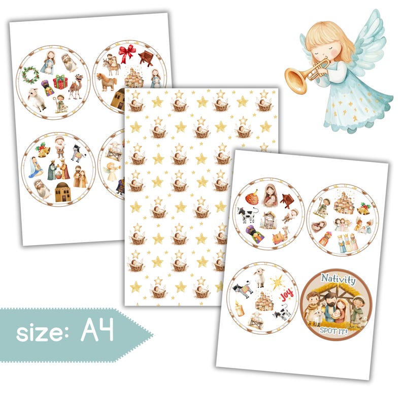 Nativity Spot It|double Game|birth of Jesus Seek It| Family Game ...