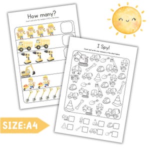Construction Activity Book for Kids | Trucks Machines Printable ...