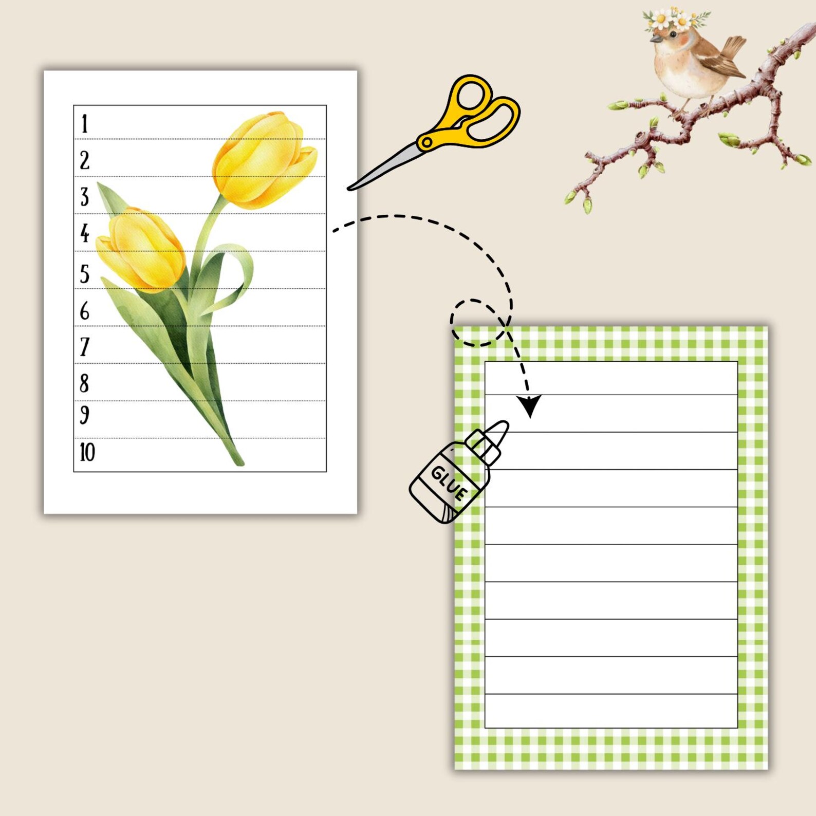 Spring Flowers Number Sequence Puzzle | Preschool Counting Game ...