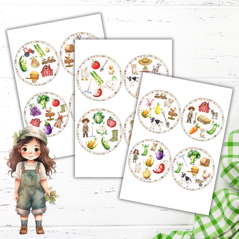 Farm Spot It|double Game|farm Seek It| Family Game| Party Game|farm ...