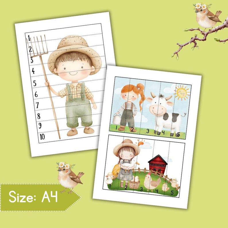 Spring Farm Number Puzzle|numbers Sequence|preschool Counting ...