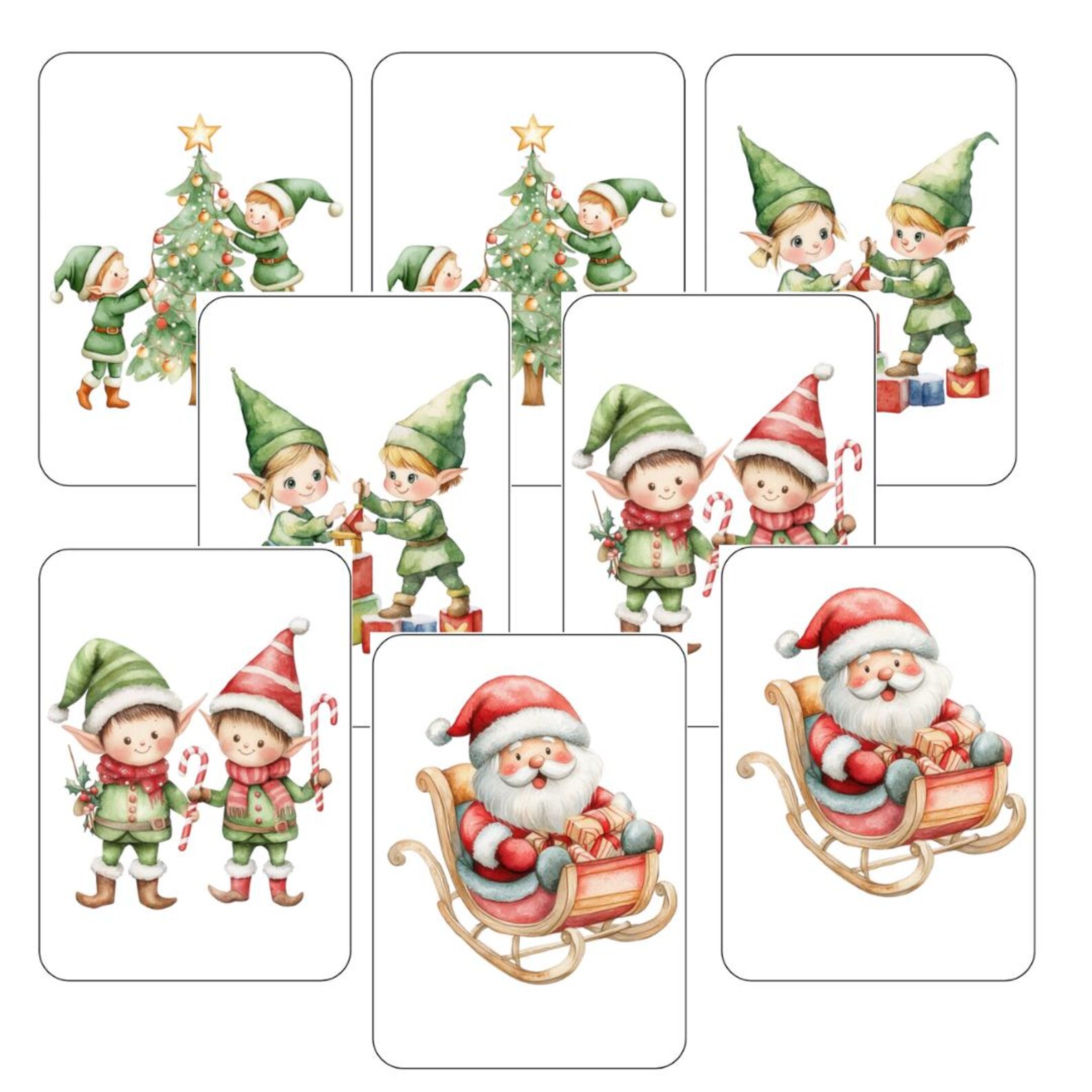 Christmas Memory Game Matching Activity for Kids Toddlers Preschool ...