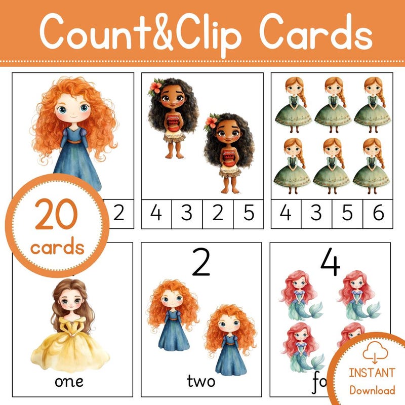 Count and Clip Cards - Etsy