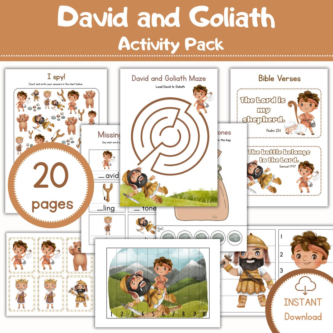 David and Goliath Activities|sunday School|activity for Kids| David and ...