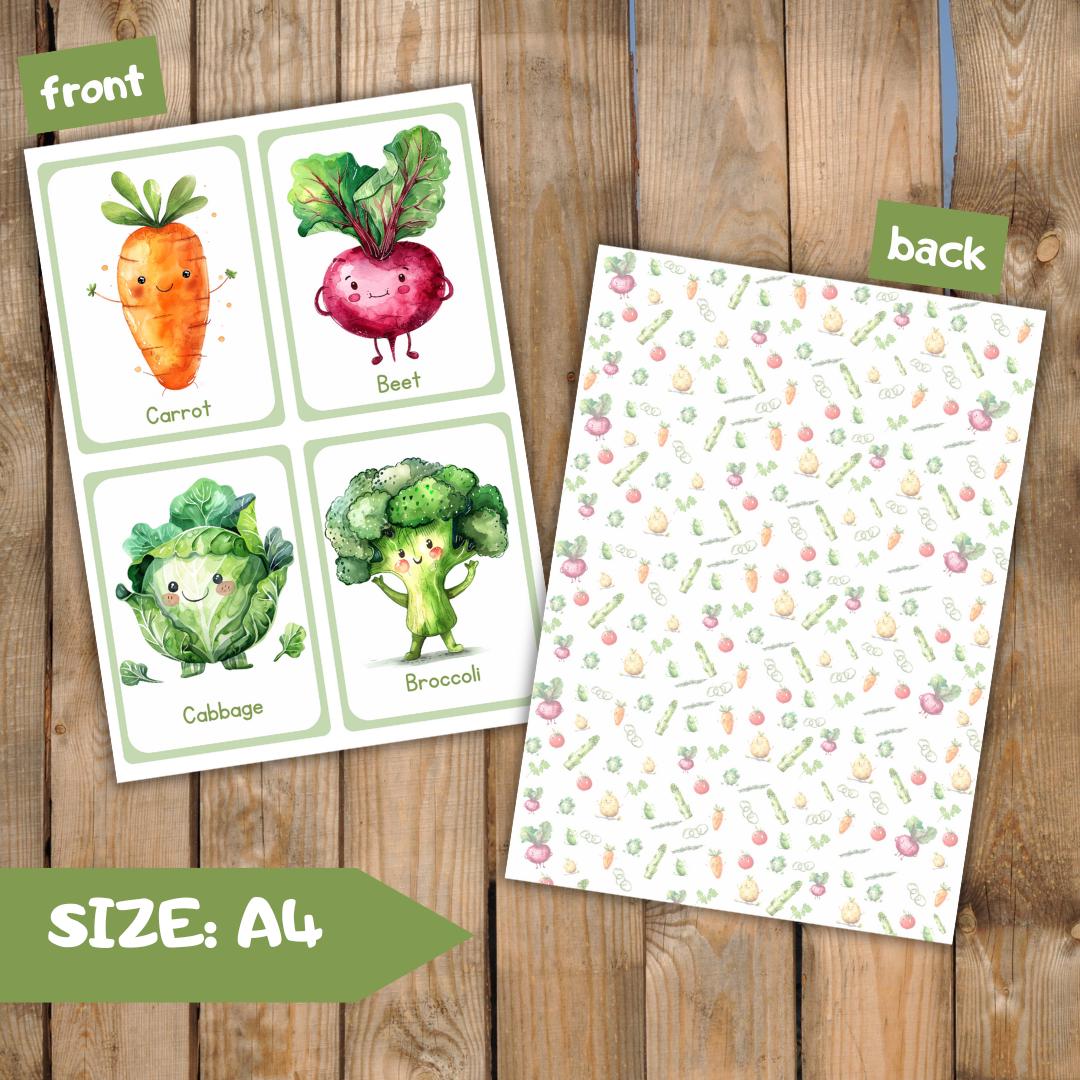 Vegetables Flashcards| Veggies Cards| Preschool Flash Cards|montessori ...