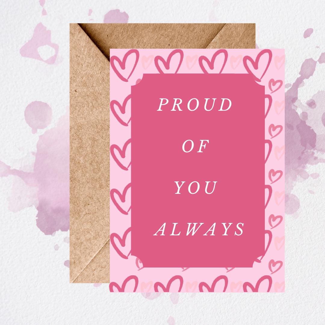 Digital proud of You Card Printable PDF Instant Download Motivational ...