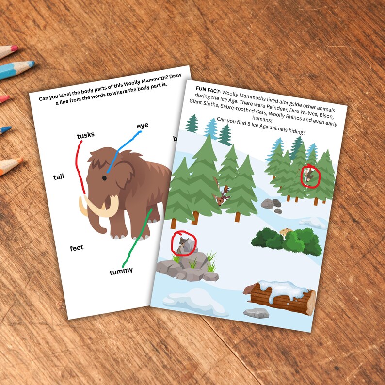 Woolly Mammoth Activity Pack – Printable Ice Age Worksheets for Kids ...