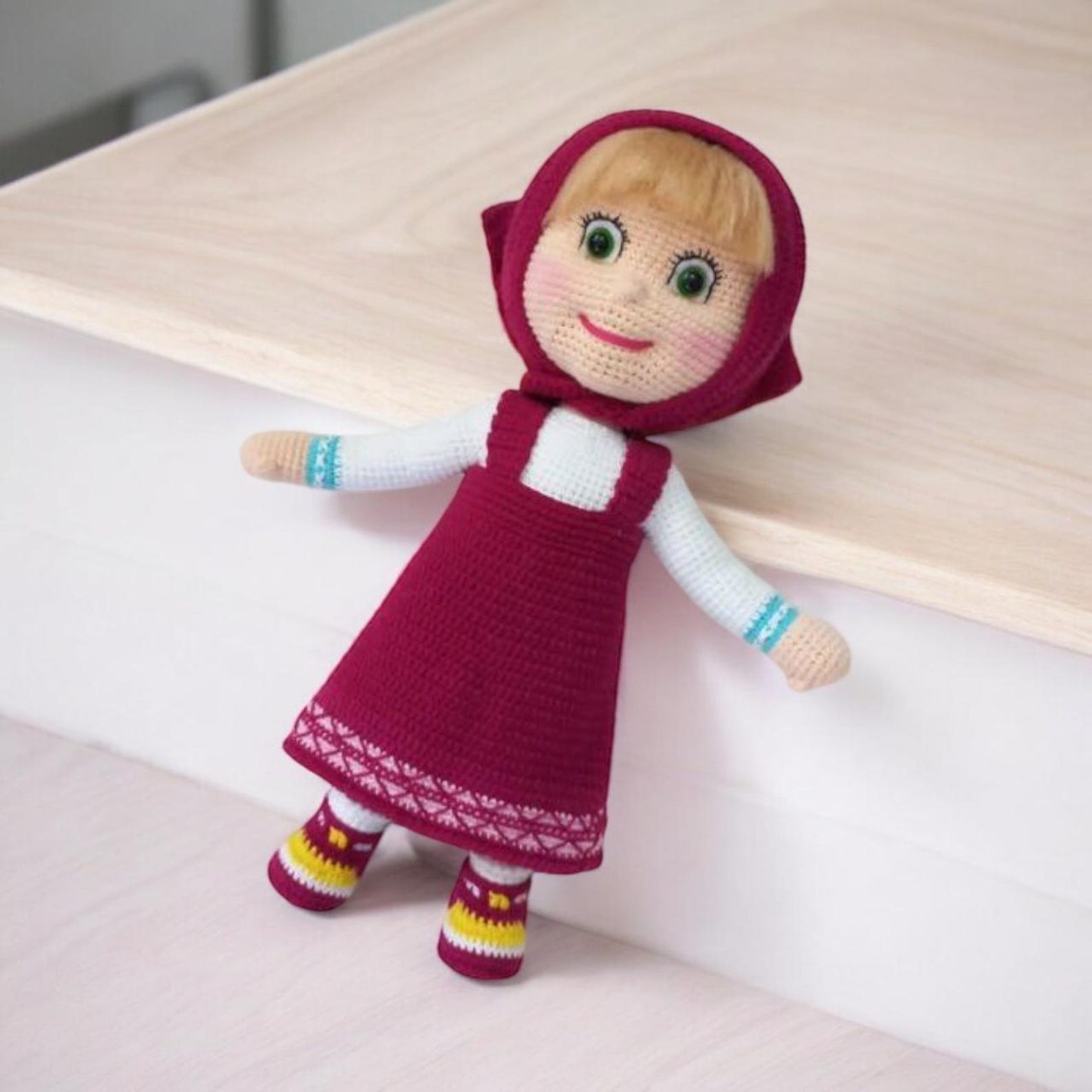 Masha Amigurumi, Handmade Masha Doll, Masha Toy, Amigurumi Character ...