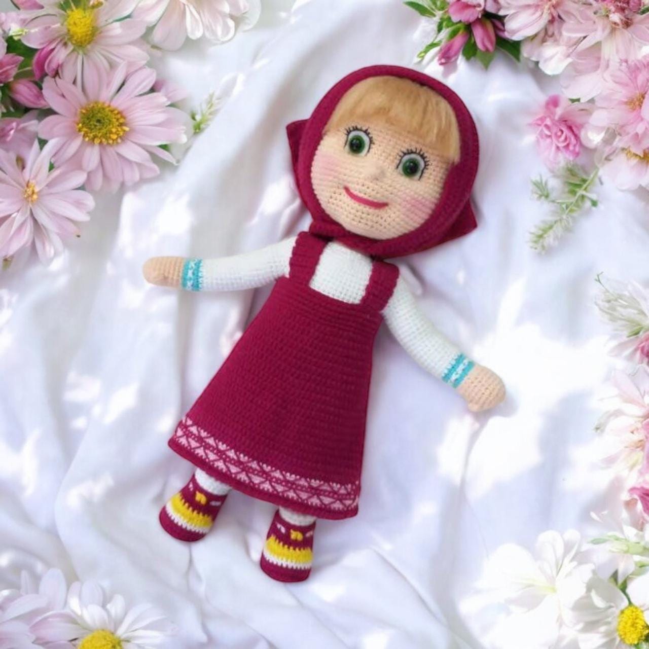Masha Amigurumi, Handmade Masha Doll, Masha Toy, Amigurumi Character ...