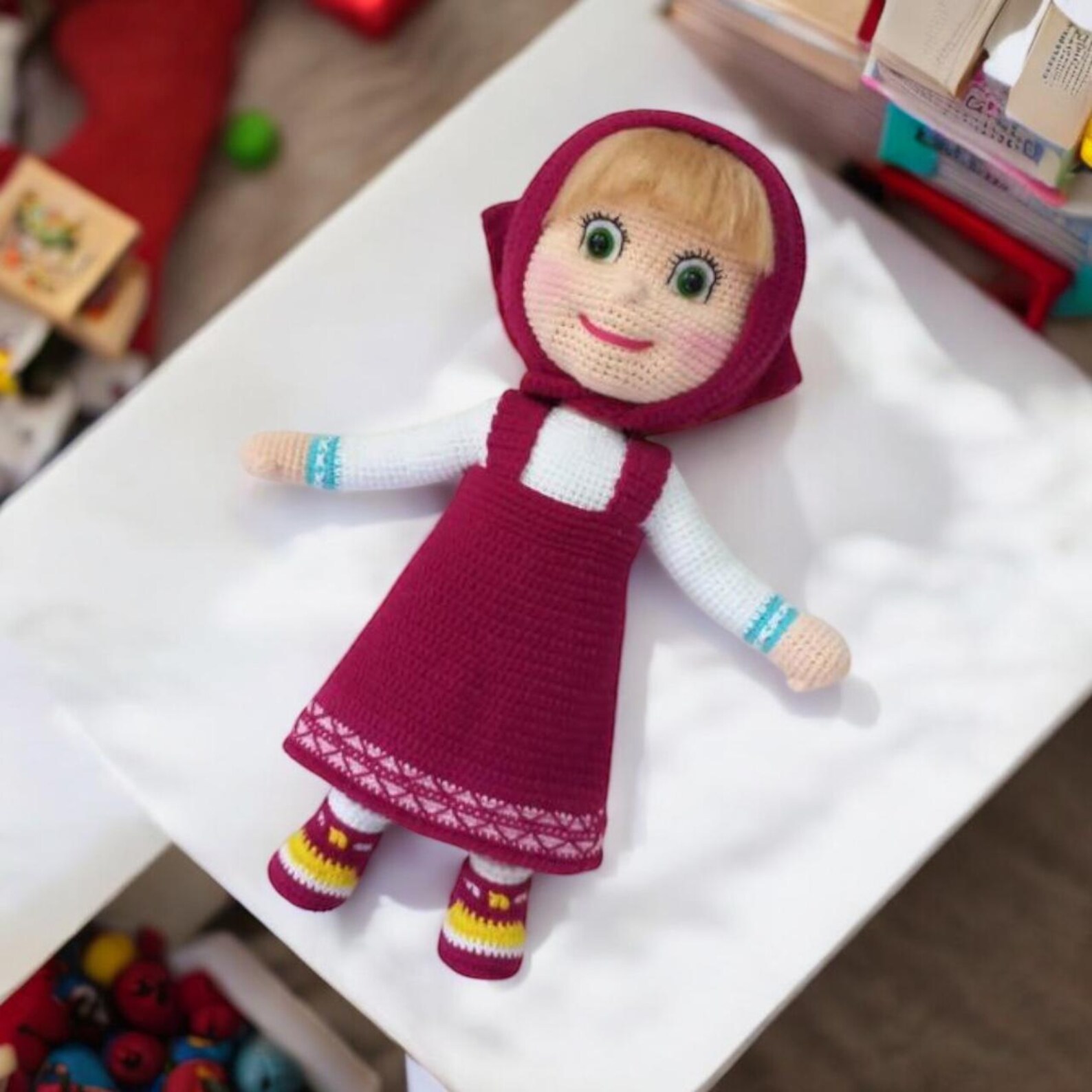 Masha Amigurumi, Handmade Masha Doll, Masha Toy, Amigurumi Character ...