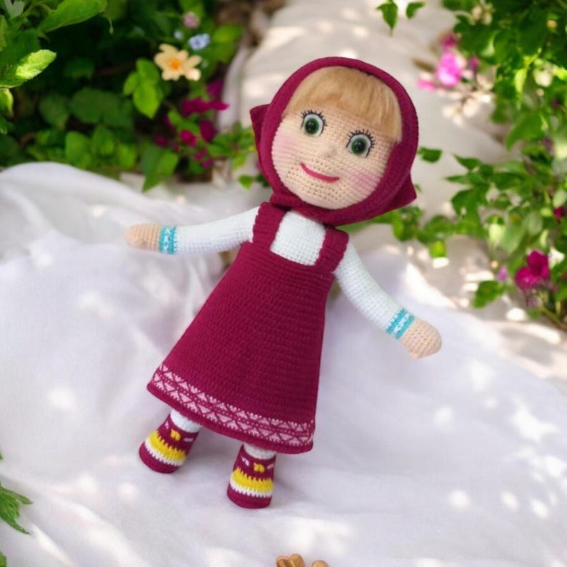 Masha Amigurumi, Handmade Masha Doll, Masha Toy, Amigurumi Character ...