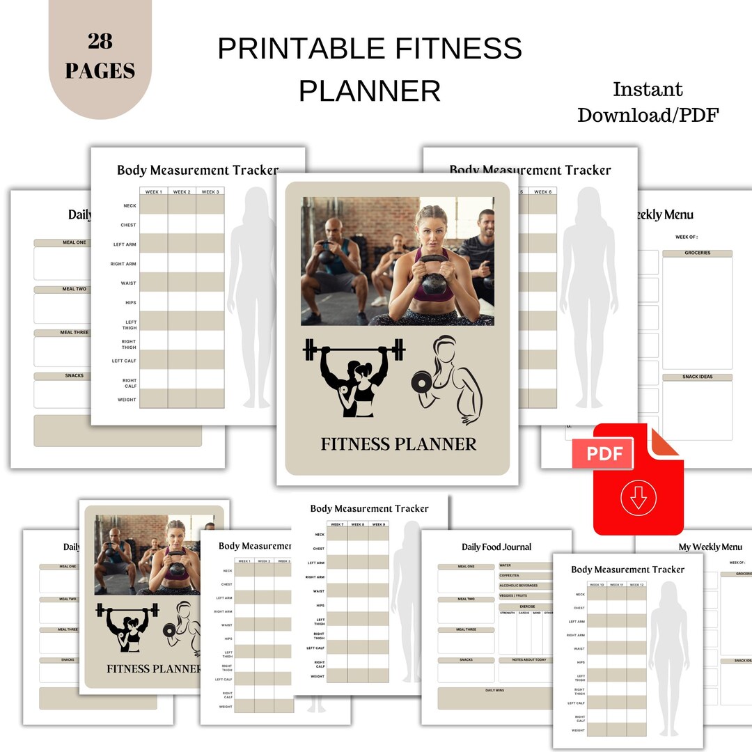 Fitness Planner, Exercise Planner, Fitness Journal, Workout Tracker ...