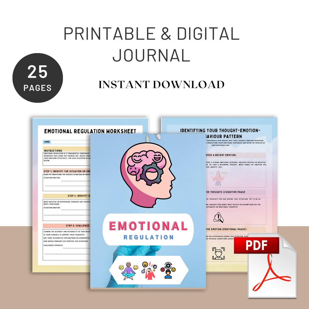 Emotions Journal Printable, Daily Guided Mental Health Journal ...