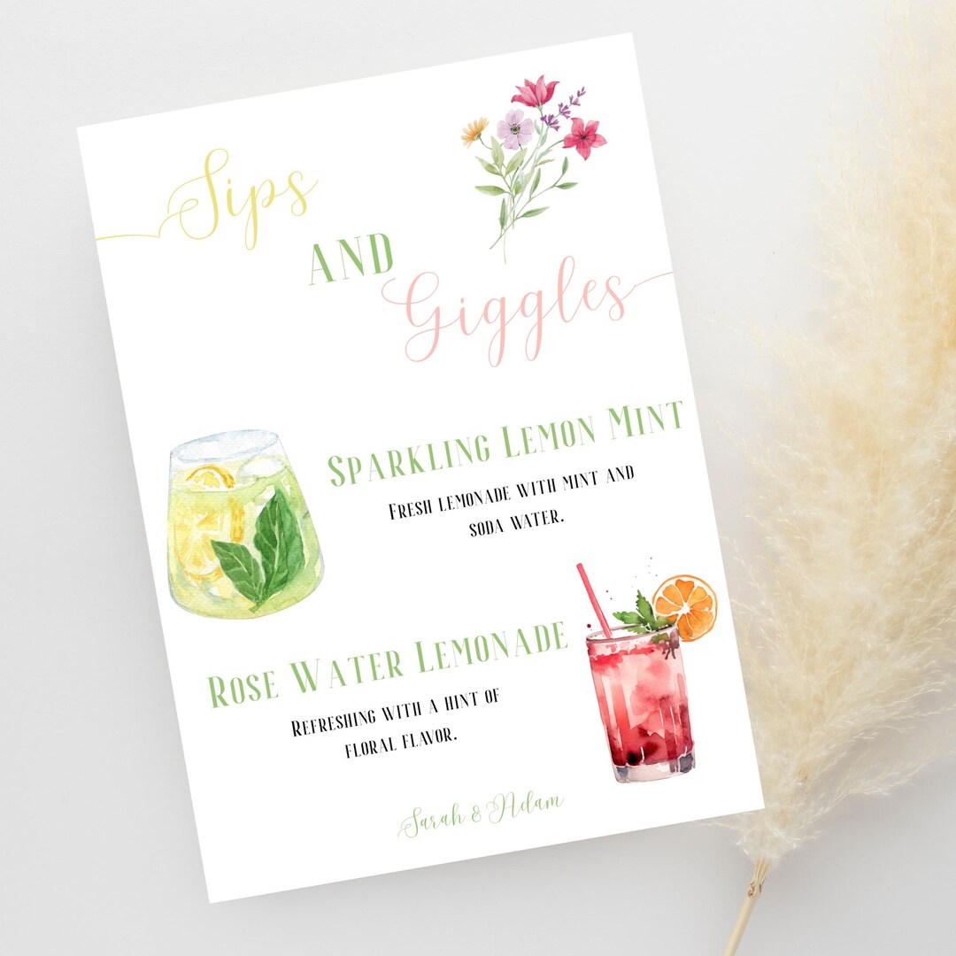 Wedding Signature Cocktail Bar Menu Sign Template (digital Download ...