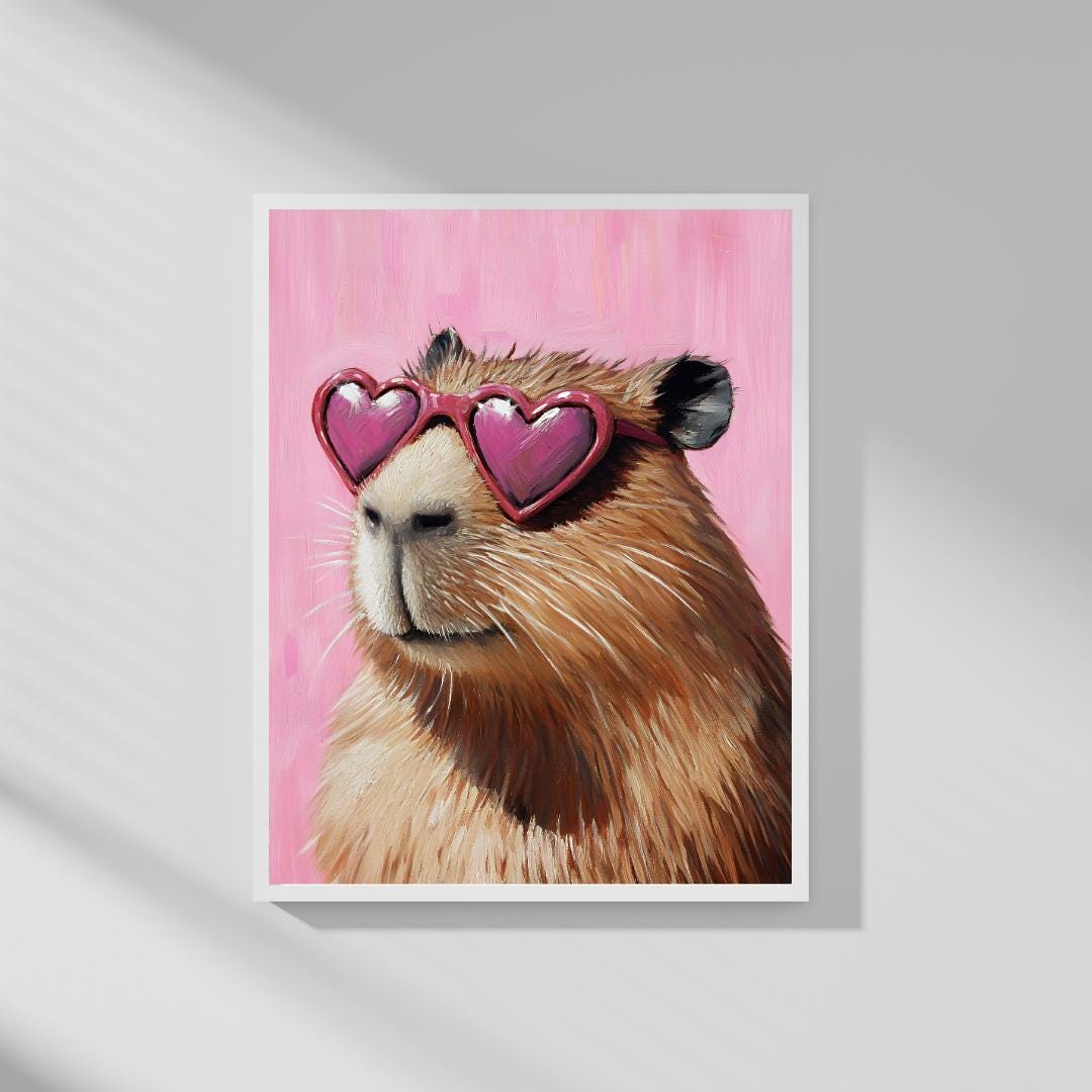 A Cute Capybara With a Love Theme Valentines Day High-resolution ...