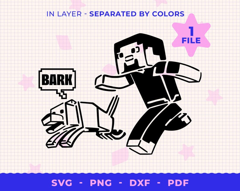 Minecraft Steve and Dog SVG, Minecraft Svg, Minecraft Steve Svg, Cricut ...